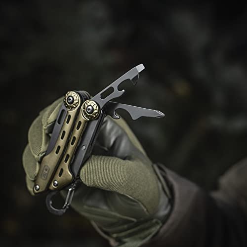 M-Tac 11-in-1 Multitool Pliers - Stainless Steel Utility Screwdriver Multi Tool in Nelon Belt Sheath for EDC Outdoor Camping, Fishing, Survival, Hiking (Gold #5)