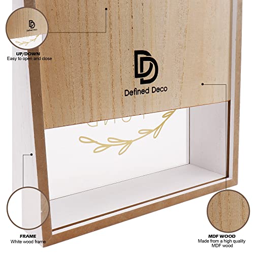 Defined Deco Honey Moon Fund Box Gift Card Box Wood Wedding Card Box Picture Box Shadow Box for Wedding Decor Wedding Decorations for Reception with Wood Sign SET OF 2 (11.5 x 9.25x 3.25IN)