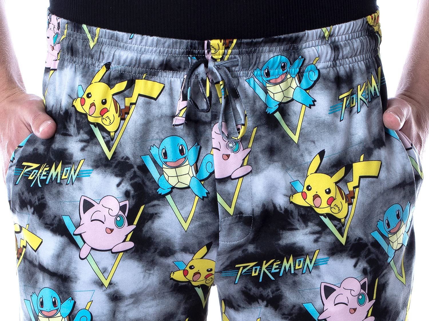 Pokémon Men's Pikachu Squirtle and Jigglypuff Tie Dye Adult Sleep Bottoms Pajama Pants (3X-Large) Multicolored