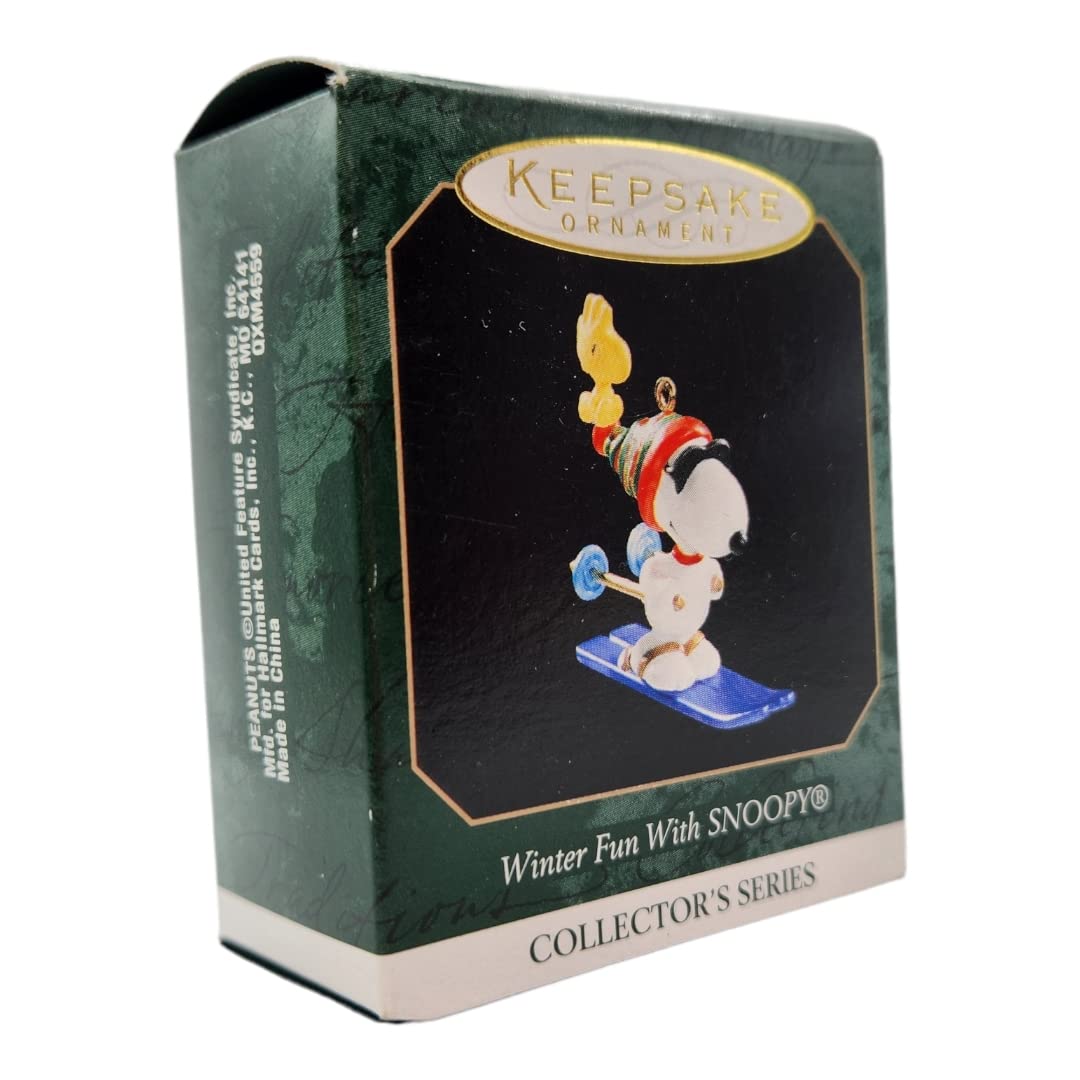 1999 Hallmark Keepsake Miniature Ornament Winter Fun With Snoopy Collector's Series