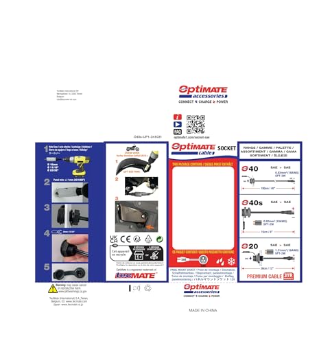 OptiMATE CABLE, O-40s, Weatherproof Bulkhead / Panel Mount SAE Power Point