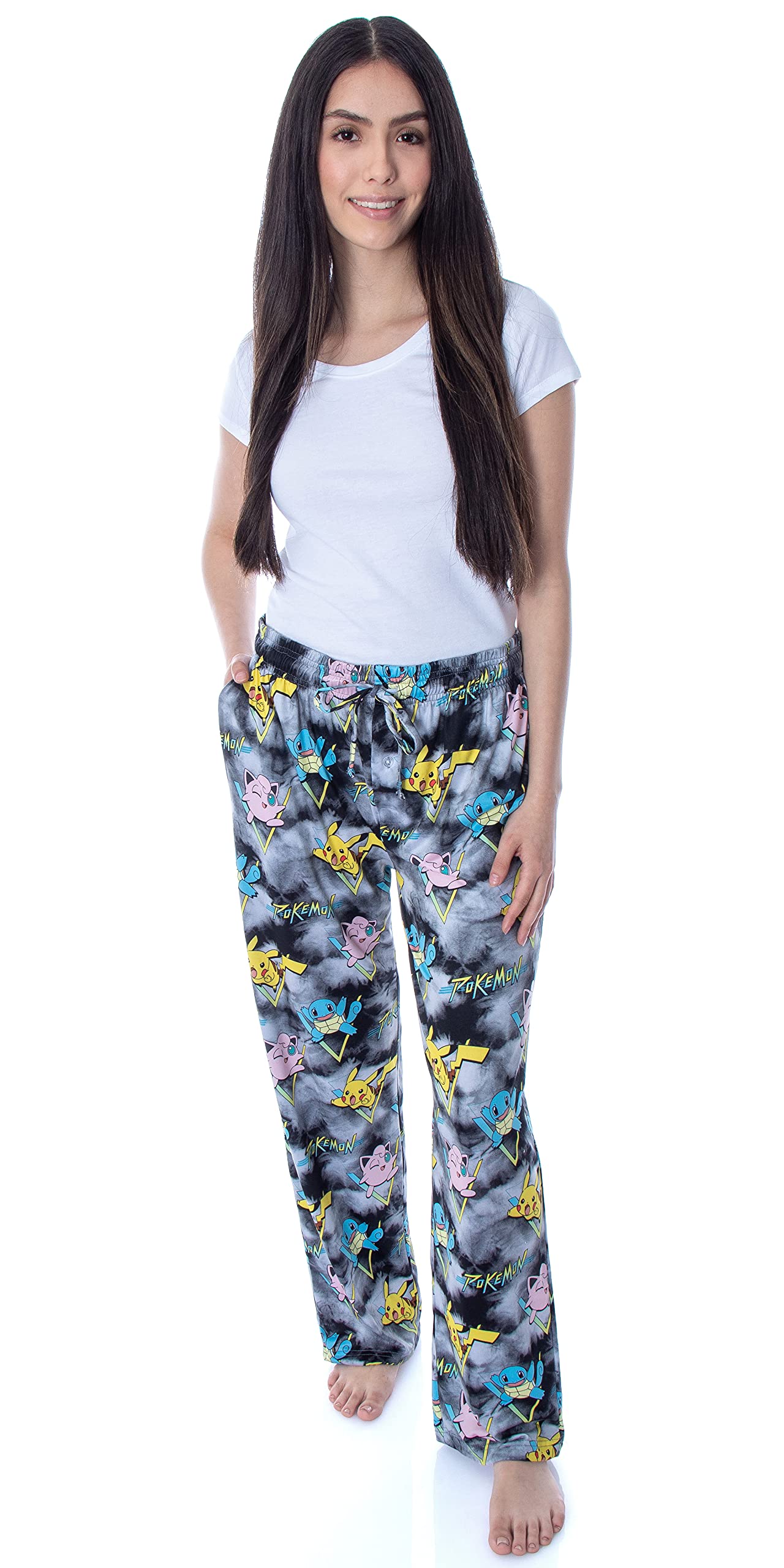 Pokémon Men's Pikachu Squirtle and Jigglypuff Tie Dye Adult Sleep Bottoms Pajama Pants (3X-Large) Multicolored