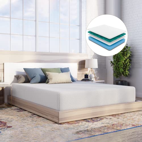 Loosh King Size Mattress, 10" Cool Gel Memory Foam Mattress Moisture Wicking Fabric, Cool Sleep & High-Density Orthopedic Support & Comfort - CertiPUR-US Certified, Bed in Box
