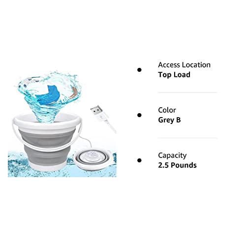 Portable Washing Machine, Mini Washing Machine Ultrasonic Turbine Wash, Mini Portable Washer for Underwear, Sock, Baby Clothes, Travel, Camping, Dorm, RV, Home Foldable Small Portable Laundry Machine