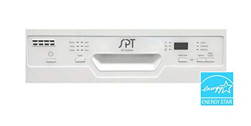 SPT SD-9254W 18″ Wide Built-In Dishwasher w/Heated Drying, ENERGY STAR, 6 Wash Programs, 8 Place Settings and Stainless Steel Tub – White