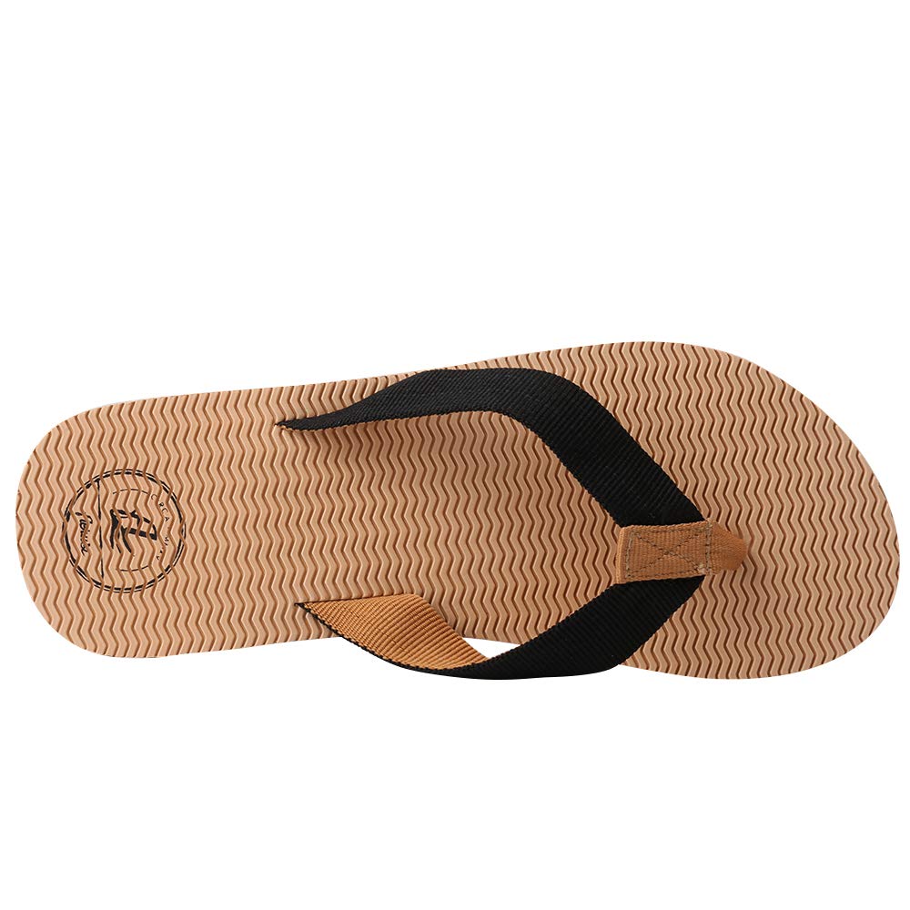Aerusi Women's Braid Thong Sandals Flip Flops (Women 8, Matte Black)