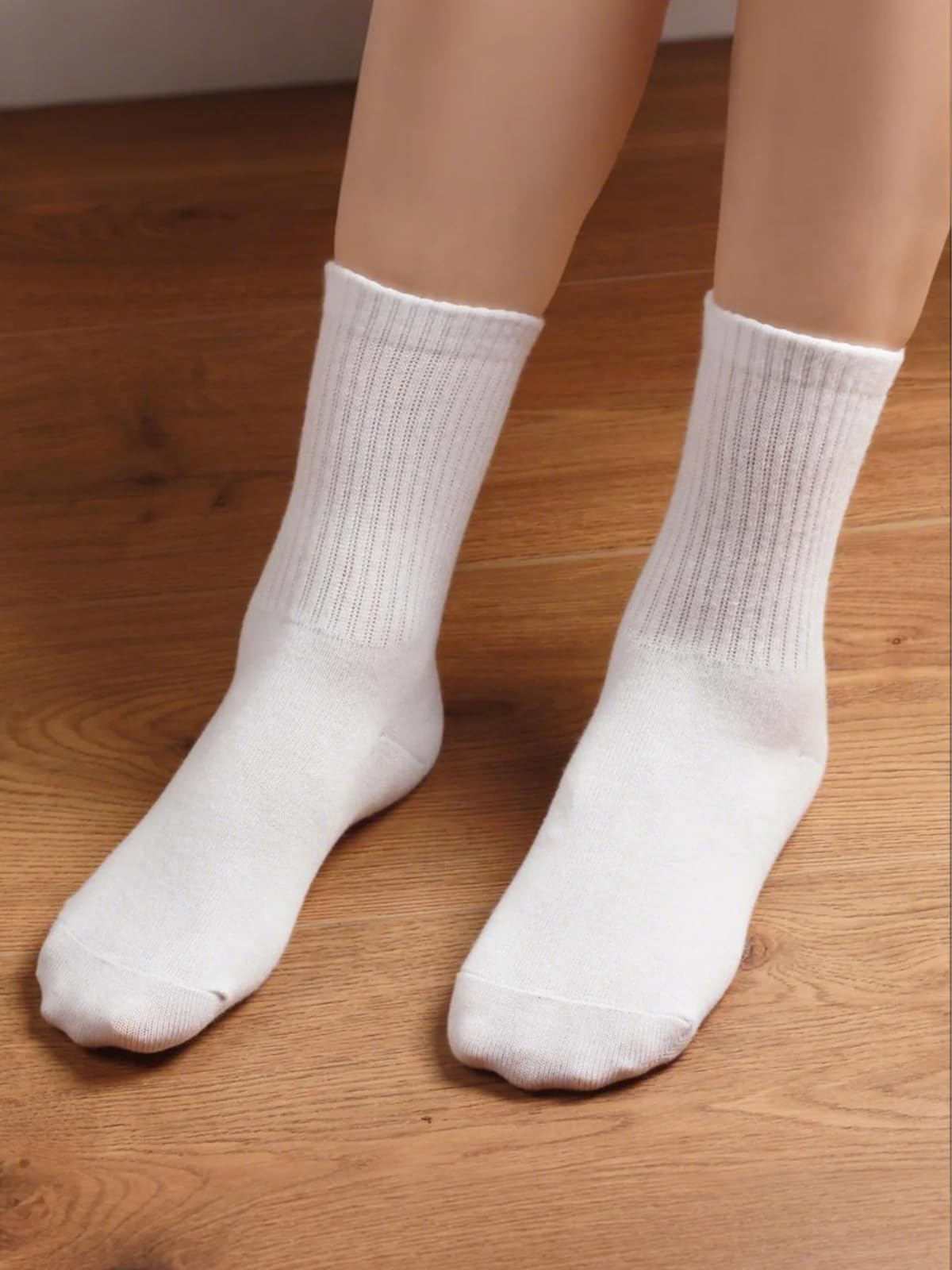 COTTON DAY Unisex School Kids Boys Girls Soft Cotton White Athletic Socks 4-6 Years All White Size S (6)