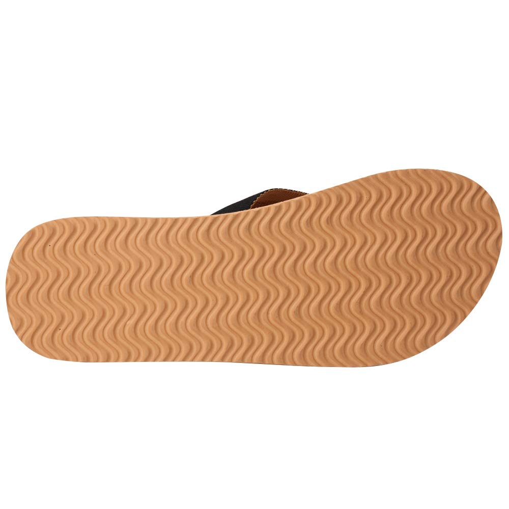 Aerusi Women's Braid Thong Sandals Flip Flops (Women 8, Matte Black)