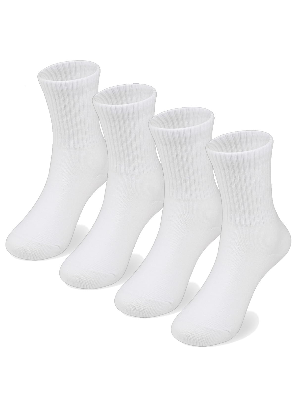 COTTON DAY Unisex School Kids Boys Girls Soft Cotton White Athletic Socks 4-6 Years All White Size S (6)