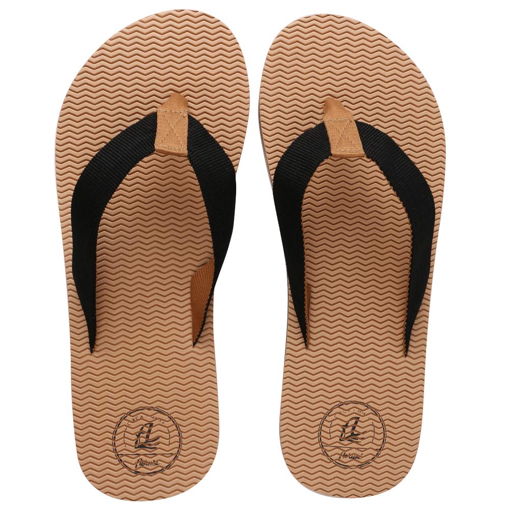 Aerusi Women's Braid Thong Sandals Flip Flops (Women 8, Matte Black)