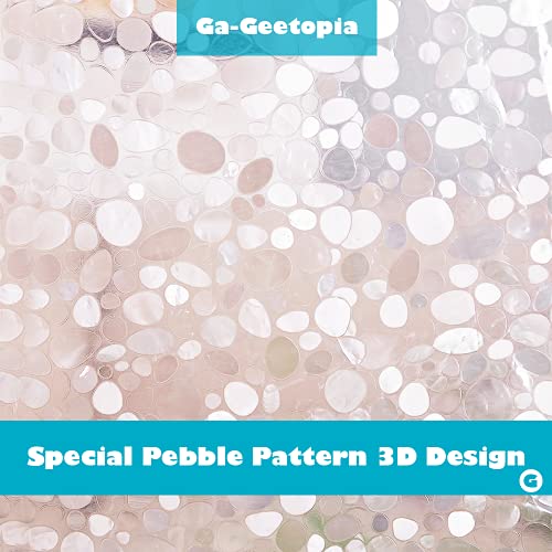 Ga-Geetopia Extra Long - EVA Clear Shower Curtain Liner, Pebble Pattern 72x80 Inch Lightweight Plastic Bathroom Shower Showroom Inner Curtain with Rustproof Metal Grommets and Weighted Magnets