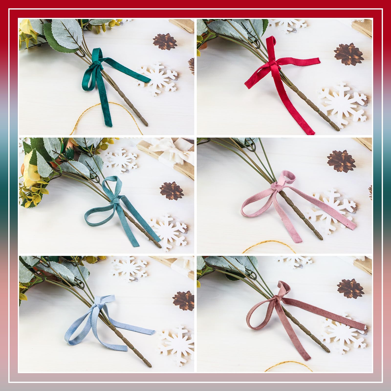 Dusty Blue Double Faced Velvet Ribbon 3/8 Inch, 10 Yards Velvet Craft Ribbons for Christmas Wreath Decoration Gift Wrapping Handmade Craft Bow Making