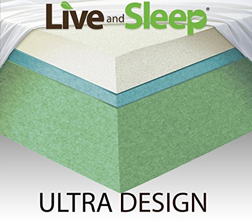 Live and Sleep Ultra 10 Inch Gel Memory Foam Mattress in A Box - Medium Balanced, Cool Bed in A Box, Certipur Certified - Advanced Body Support - King Size