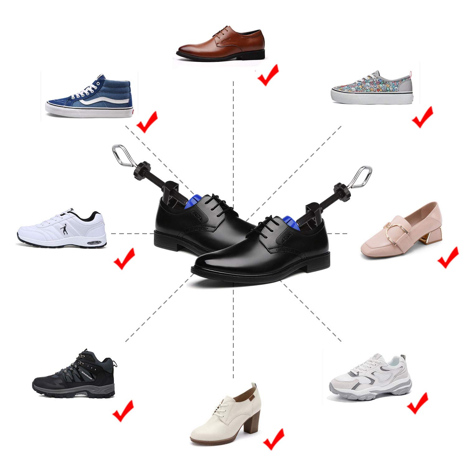 KevenAnna Shoe Stretcher with Shoe Horn Boot Shaper Stands and Carrying Bag Women's Shoes with 2 Air Purifying Bag