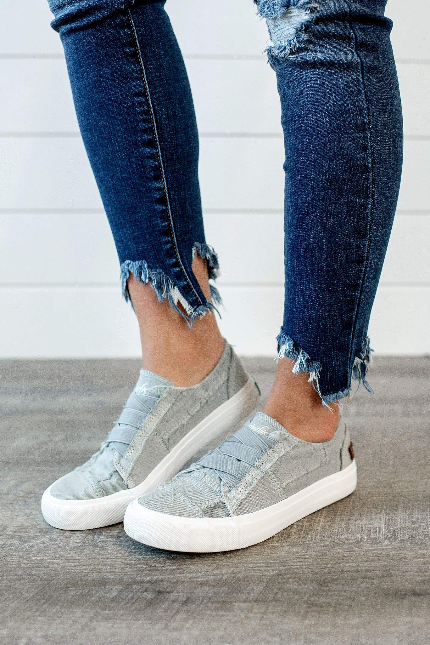 Blowfish Malibu Marley - Shoes for Women - Canvas Upper - Rubber Outsole - Cushioned Fabric Footbed Sweet Gray Color Washed Canvas 7 M