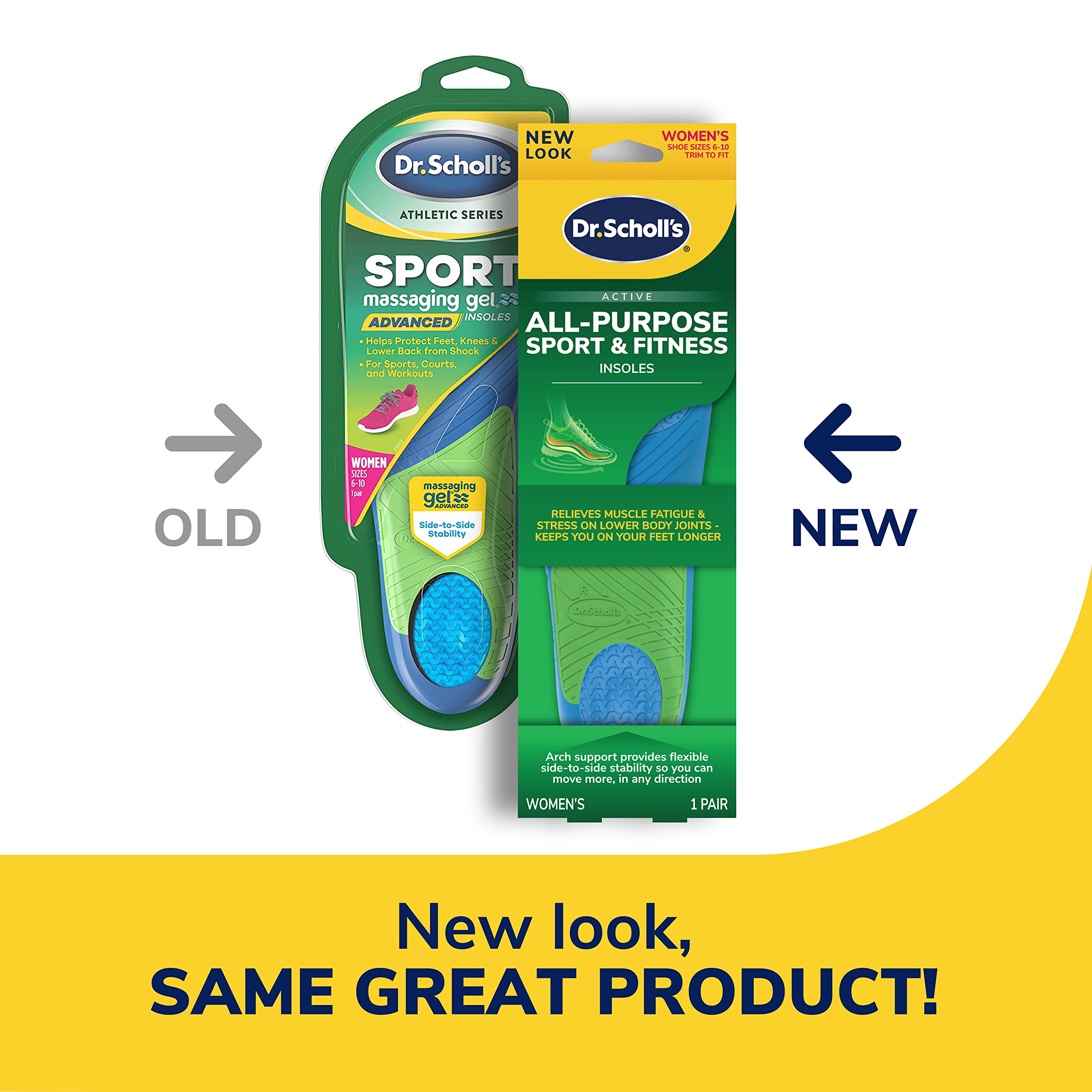 Dr. Scholl’s Sport Insoles - Superior Shock Absorption and Arch Support to Reduce Muscle Fatigue and Stress on Lower Body Joints for Women Size 6-10