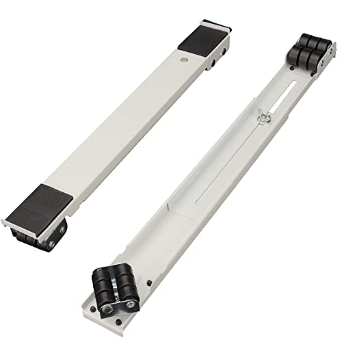 Two Adjustable Mobile Washing Machine Stand Fridge Stand Universal Dolly Stand with Brake, Non-Slip, Suitable for Refrigerator Base, Dryer Base, Washing Machine Base ,Movable Washer Stand (White)