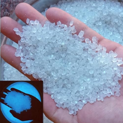 Gralara Glowing Stone 3mm-5mm Luminous Stone Gravel Accessory DIY Craft Materials Versatile for Walkway Driveway Decor Smooth Surface, White 25g