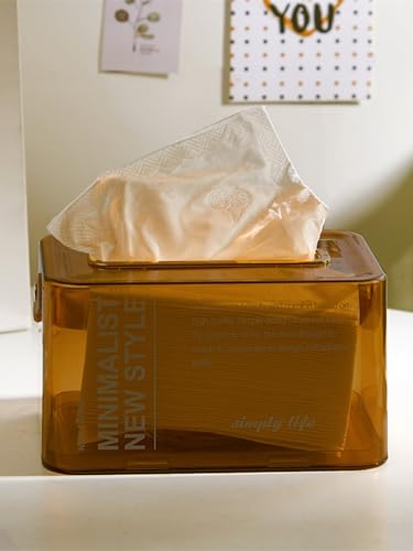 1pc Letter Graphic Tissue Storage Box (Color : Rust Brown, Size : One-Size)