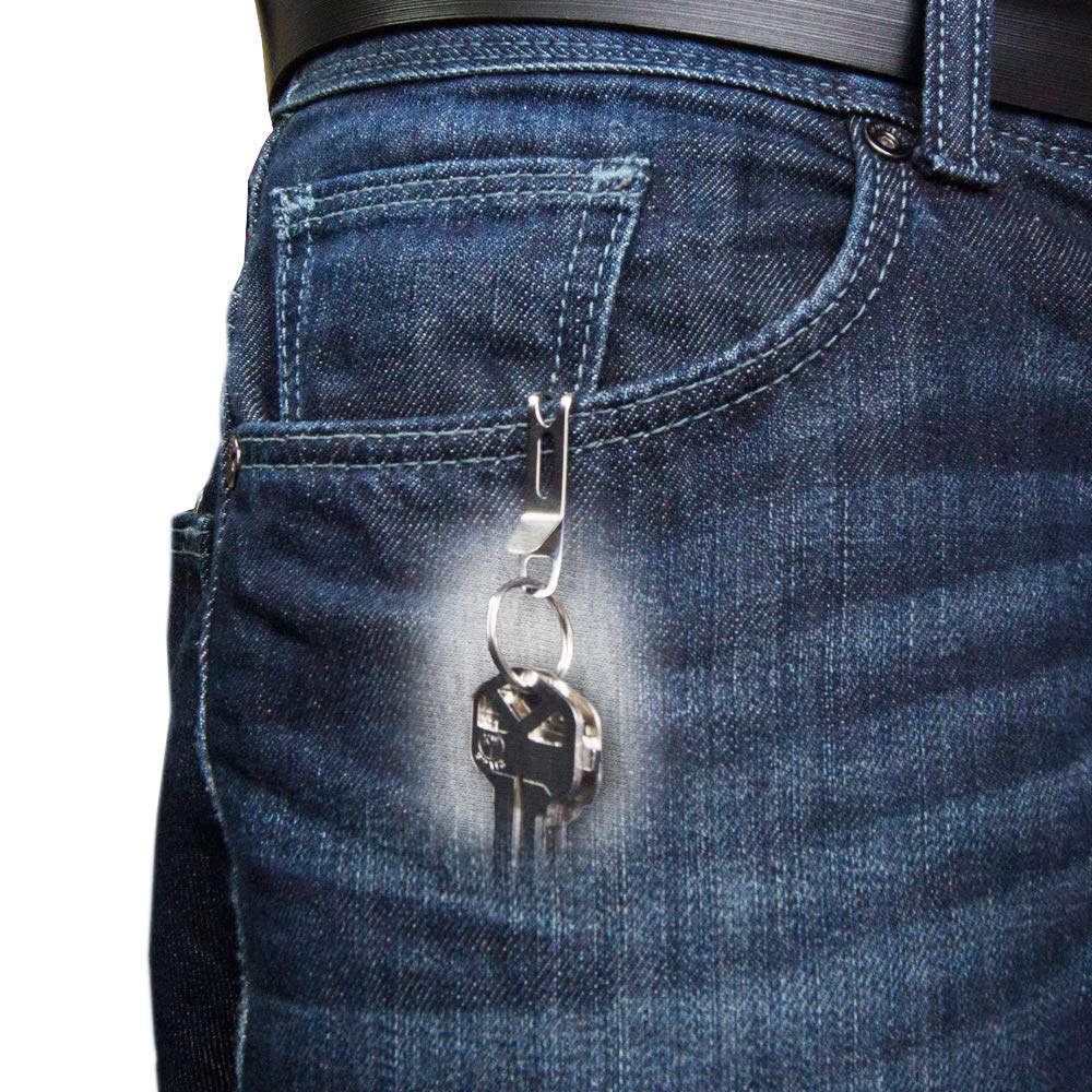KeySmart Nano Clip - Pocket Clip Key Ring Holder - Secure Your Key Chain, Eliminates Pocket Bulge (1 Pack)