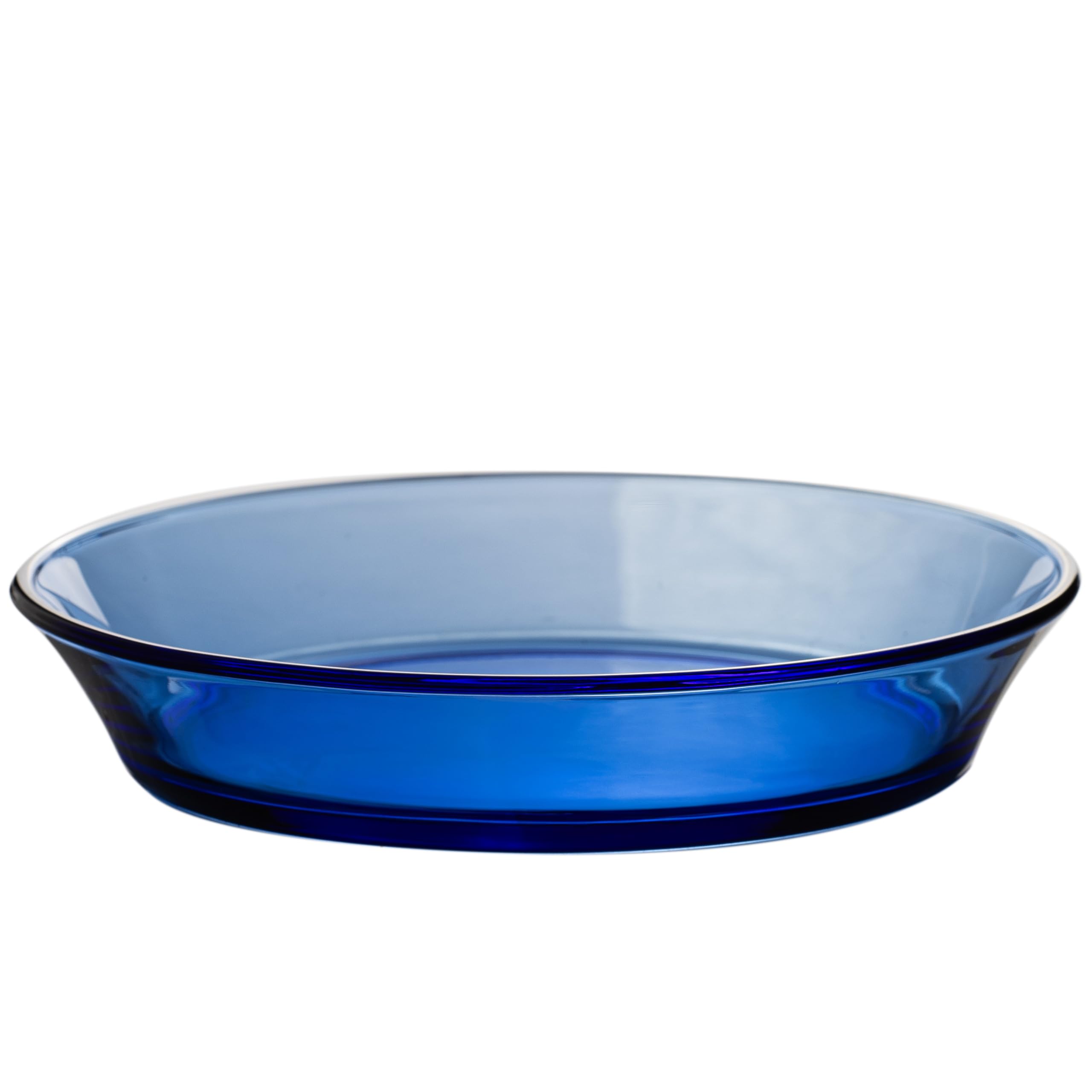 STPGoods Glass Dinner Plates - Set of 4, Blue Cobalt Transparent Glass Eating Plates, Circular Glass Dinnerware for Salad, Bread, Dinner (7.8-Inch Salad Plate Set, Set of 4)