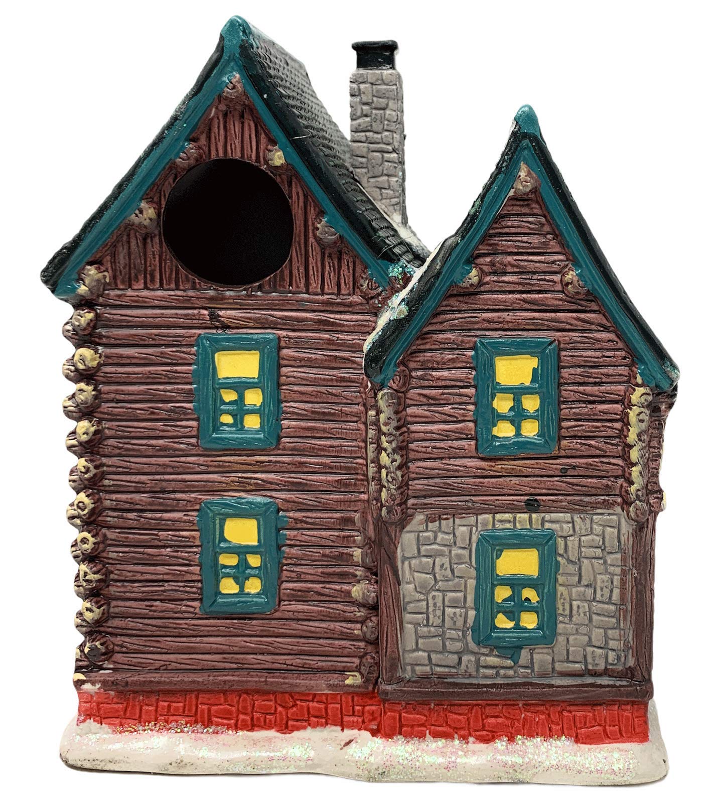 Nt Home Porcelain Christmas Holiday Village Lighted Mountain Lodge