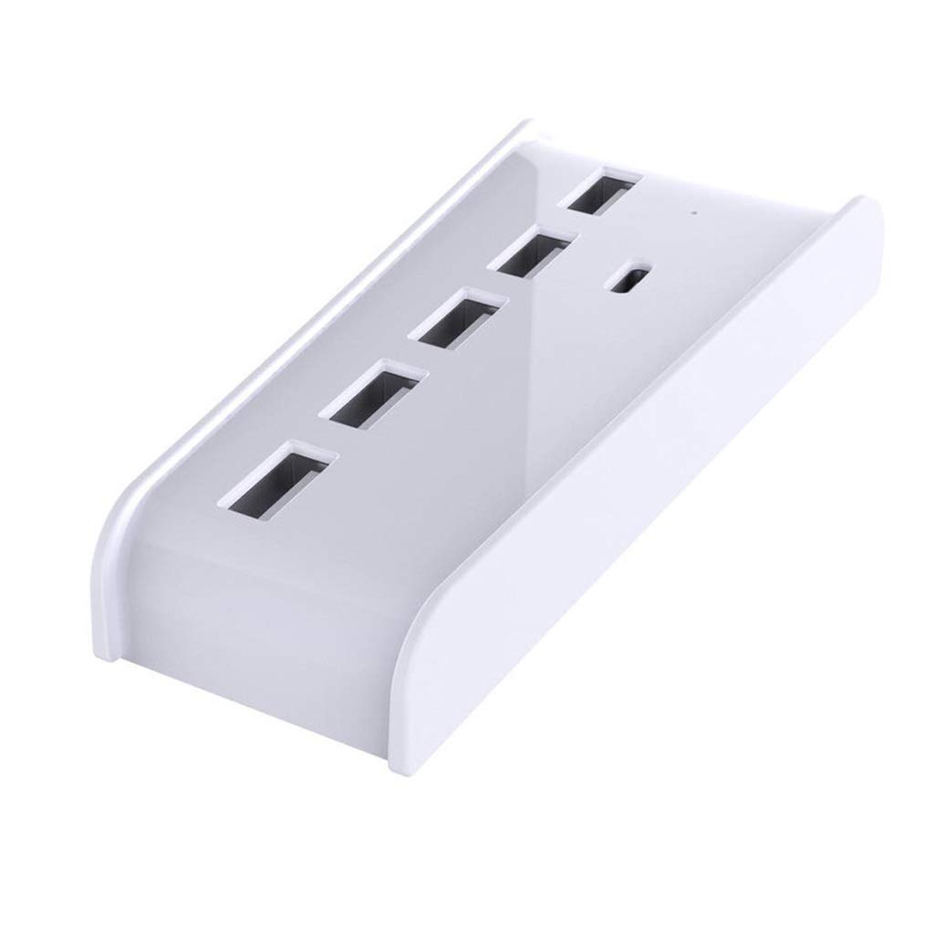 5 Port High-Speed Splitter Game Console USB Hub Multifunctional for PS5 Game Console Charging Stand Indicator Light (Color : Black) (White)