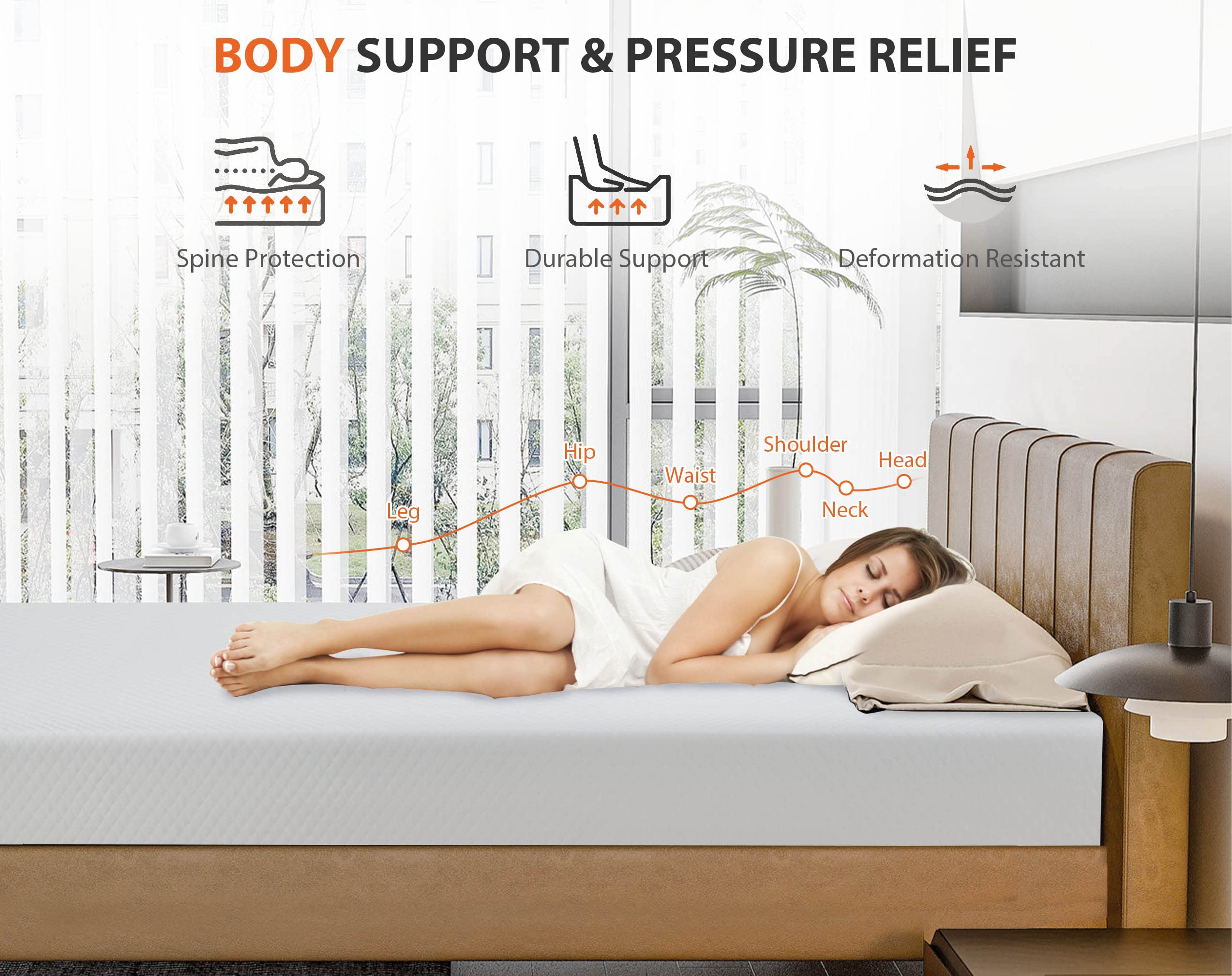 MKDLUFEI 10 Inch Gel King Size Mattress Medium Firm Memory Foam Mattress CertiPUR-US Certified King Mattress for Cool Sleep & Pressure Relief,Bed in a Box