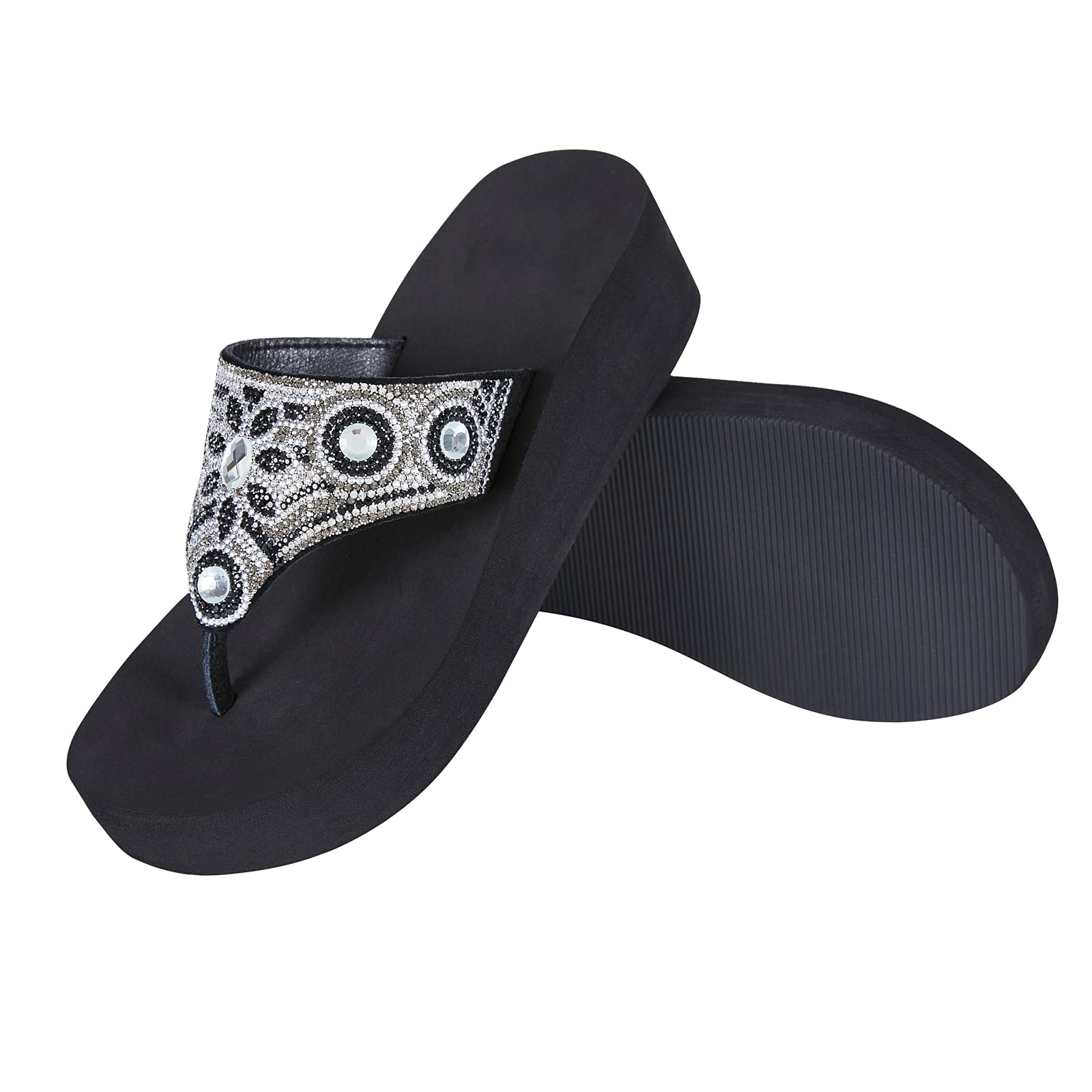 Lowkeyray Womens flip flops on vocation/beach Comfort Thong Style Flip Flops Sandals for Women in Summer (X-Small, Black, numeric_6)