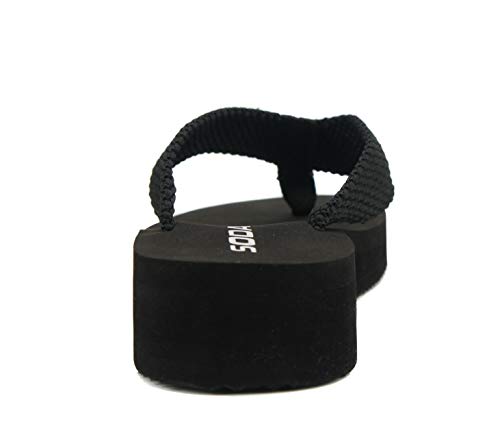 Soda SKILL ~ Women Fashion Light weight Wedge Flip Flop Fashion Thong Sandals (Black, numeric_11)