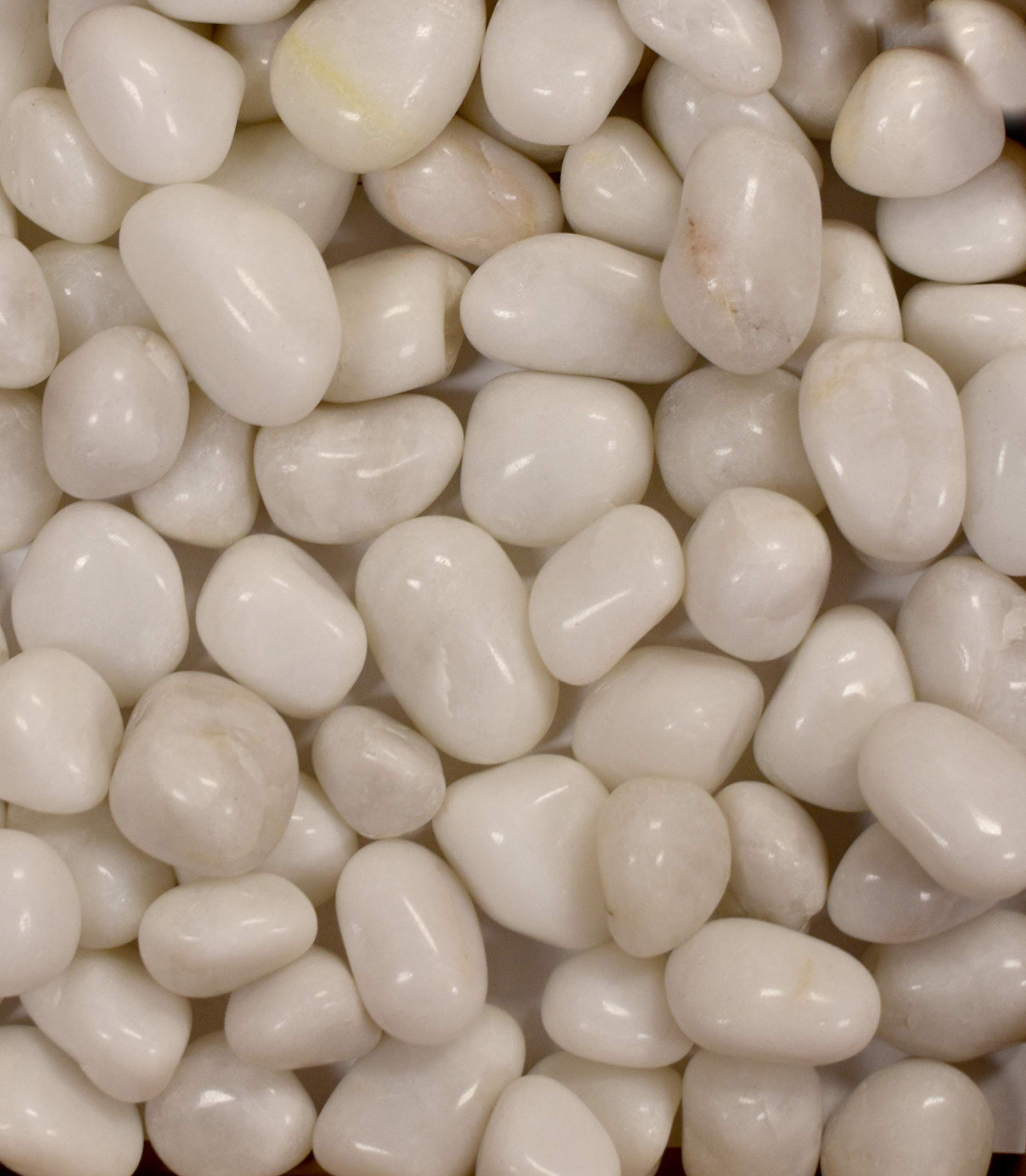 Decorative Pebbles Pearl White High Polish, 5/8" to 7/8", 25lbs