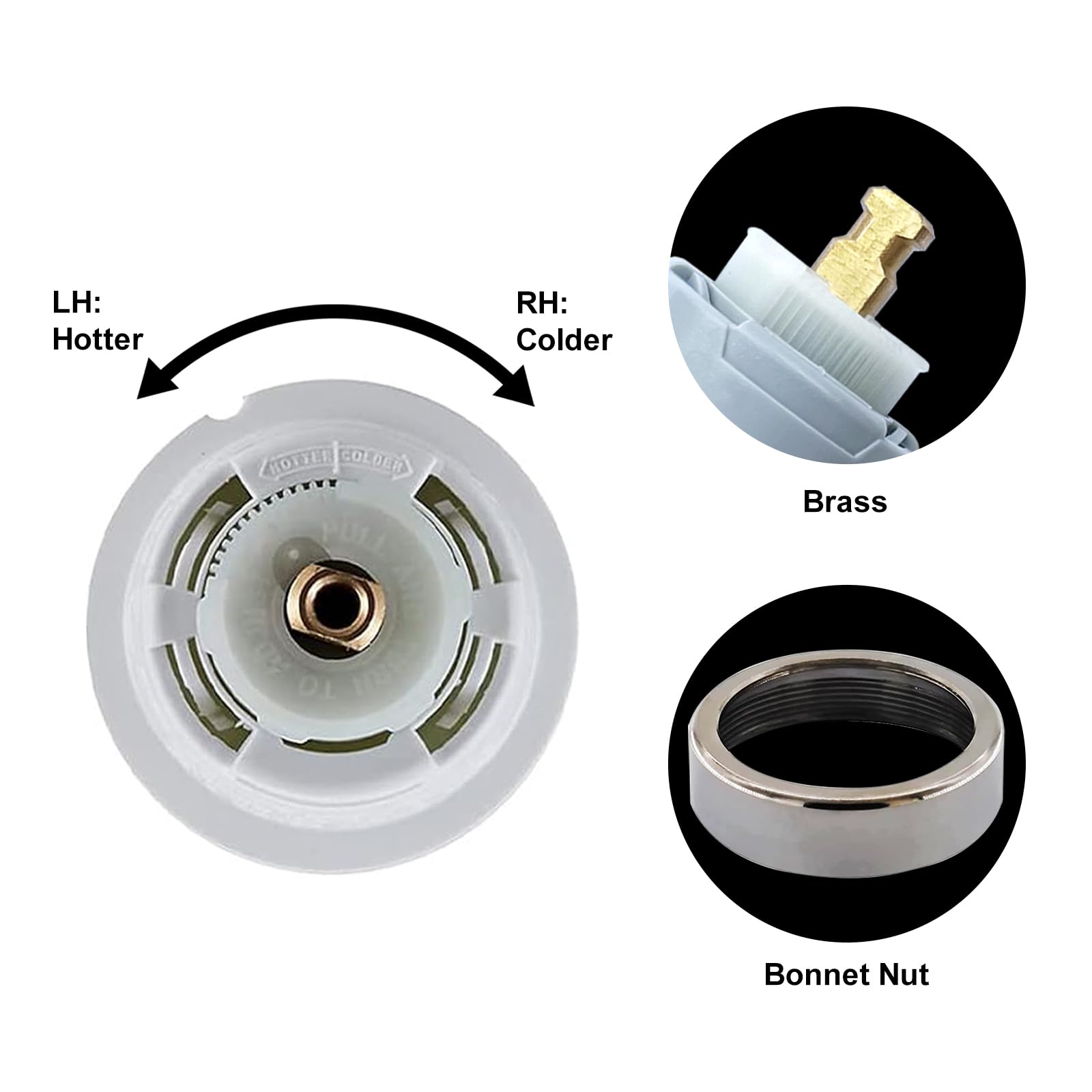 RP46074 Shower Cartridge Replacement for Delta 13/14 Series Single Handle, Bathtub Faucet Shower Valves Bonnet Nut Assembly