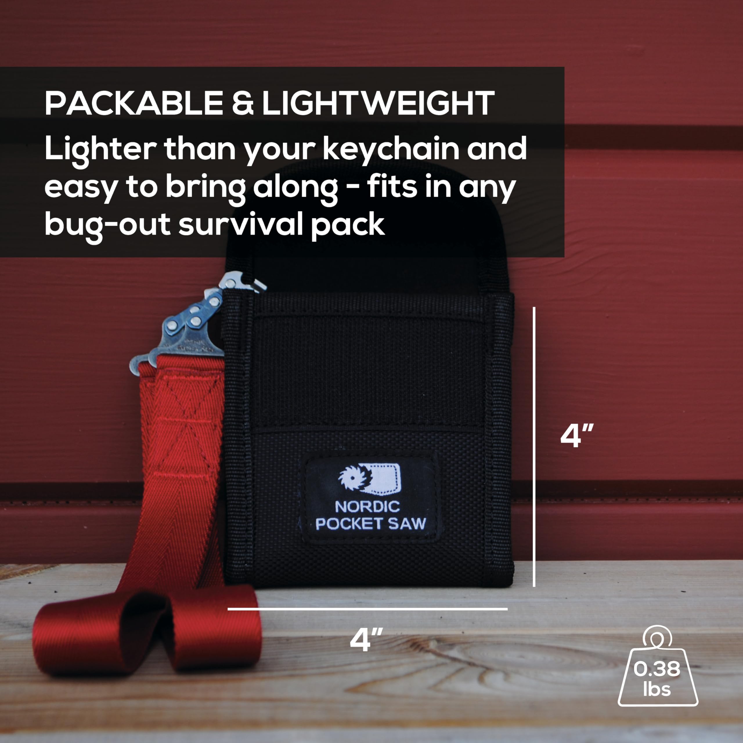 Nordic Pocket Saw 36 Inch Pocket Chainsaw with 50 Bi-Directional Teeth for Clearing Trails - Handy Backpacking Saw with Extra Large Nylon Handle Loops - for Survival and Emergency Situations