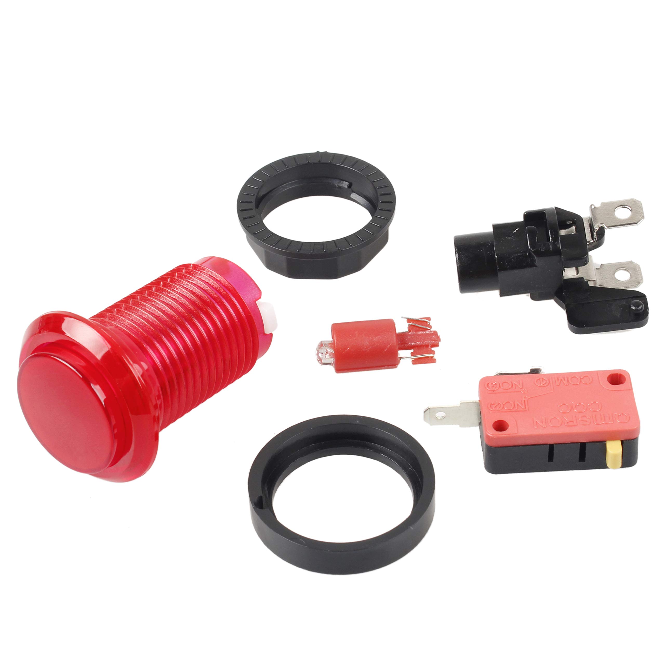 EG STARTS 10x New 12V LED lit Arcade Push Buttons with Micro Switch for Jamma Mame Games Parts Multicade Choice of 5 Colour