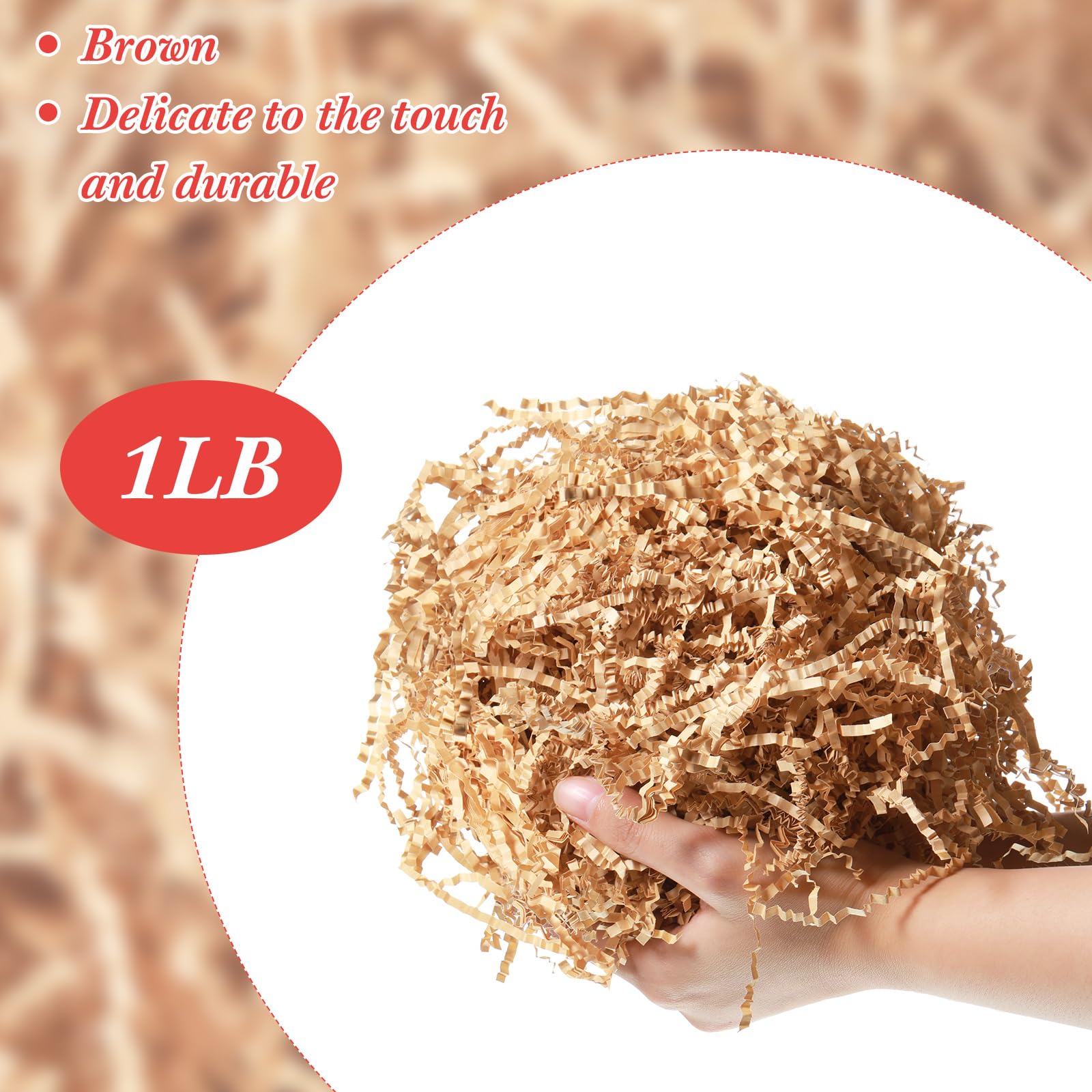 Outus 1lb Crinkle Cut Paper Shred Filler Shredded Paper for Gift Box Crinkle Metallic Shredded Cut Easter Grass Tissue for Wedding Birthday Wrapping Boxes Bags
