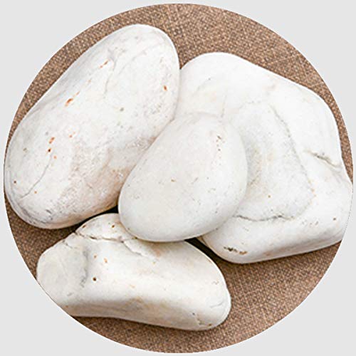 eloria-Decor Decorative Gravel River Pebbles (White, Big, Unpolished) - 2 kg