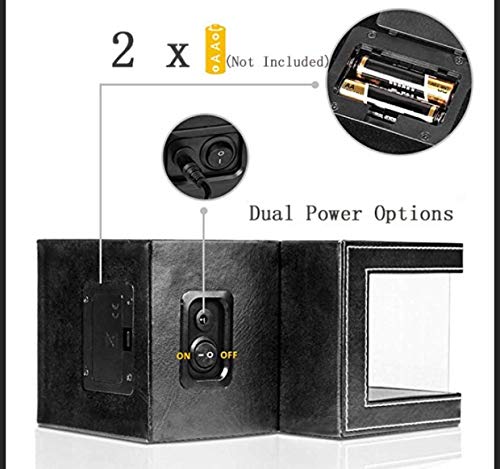 Aokelily Automatic Single Watch Winder, in Wood Shell and Black Leather/Carbon Fiber Leather, Japanese Motor
