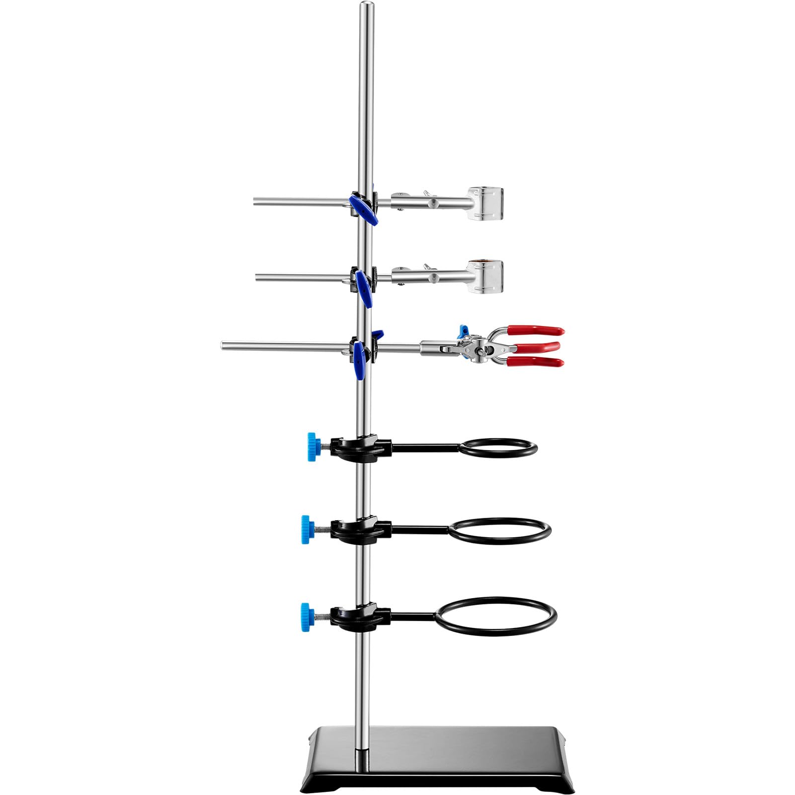 VEVOR Laboratory Grade Metalware Set - Support Stand Premium Iron Material Laboratory Stand Support Lab Clamp Flask Clamp Condenser Stand 60cm