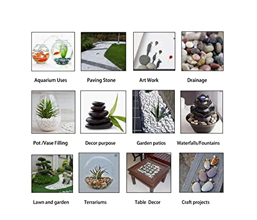 VANNEF Stone Decorative Aquarium and Vase Fillers Pebbles for Garden and Home Decor (White, 4kg)