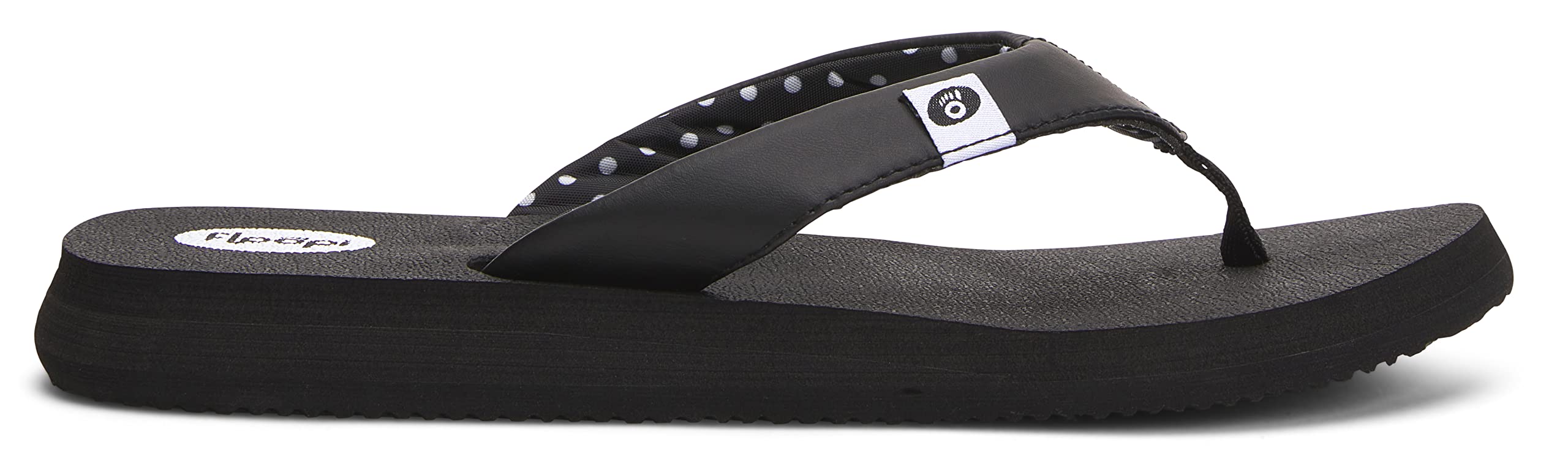 Floopi Womens Yoga Comfort Sponge Thong Flip Flop Sandals (8, Black-518)