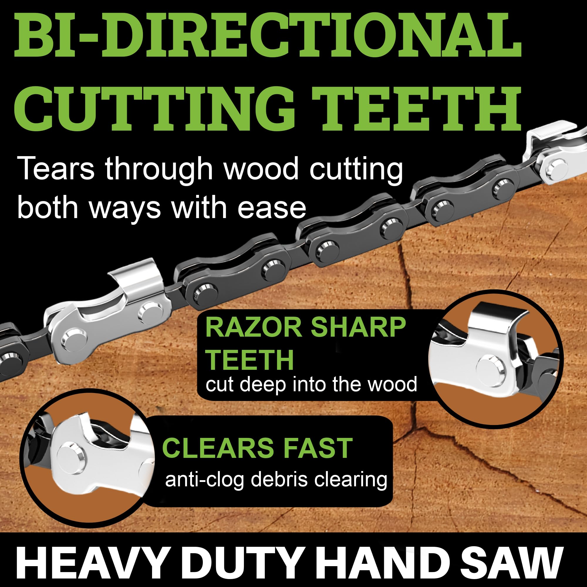 Pocket Chainsaw For Camping [36 Inch Heavy Duty Tool] -Manual Chain Saw, Survival Wire Saw -Rope Chain Saw For Cutting Tree Limbs -Hiking, Backpacking Gear -By SUMPRI