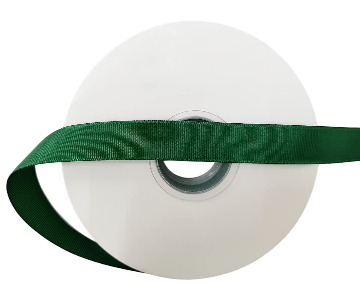 Abbaoww 1/2 Inch 50 Yards Solid Forest Green Grosgrain Ribbon Striped Ribbon for Wedding Decor Gift Wrapping DIY Projects