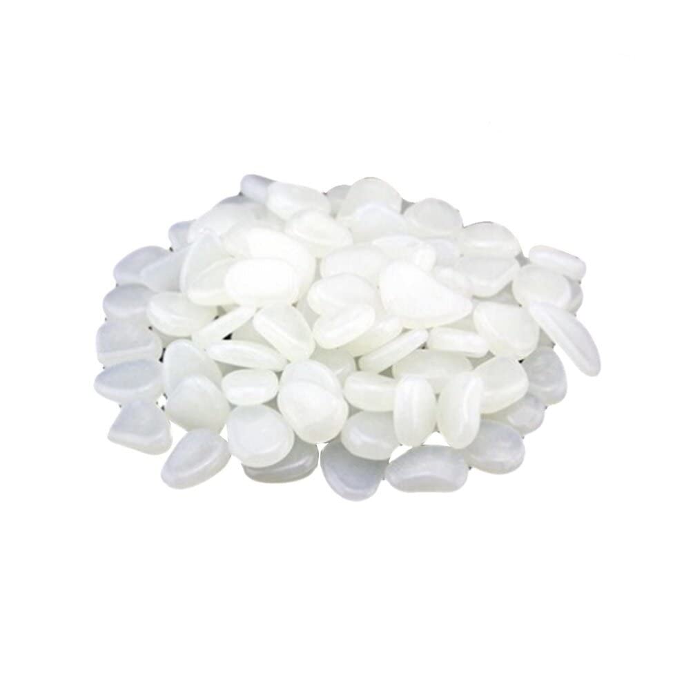 DOITOOL 100pcs Pebble Stones Aquarium Stones Glow in The Cobblestone Glow in The Dark Pebbles Luminous Stone Glow Pebbles Aquarium Decoration