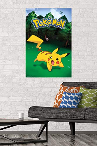 Trends International Pokémon - Pikachu Catch Wall Poster, 22.375" x 34", Unframed Version