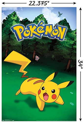 Trends International Pokémon - Pikachu Catch Wall Poster, 22.375" x 34", Unframed Version