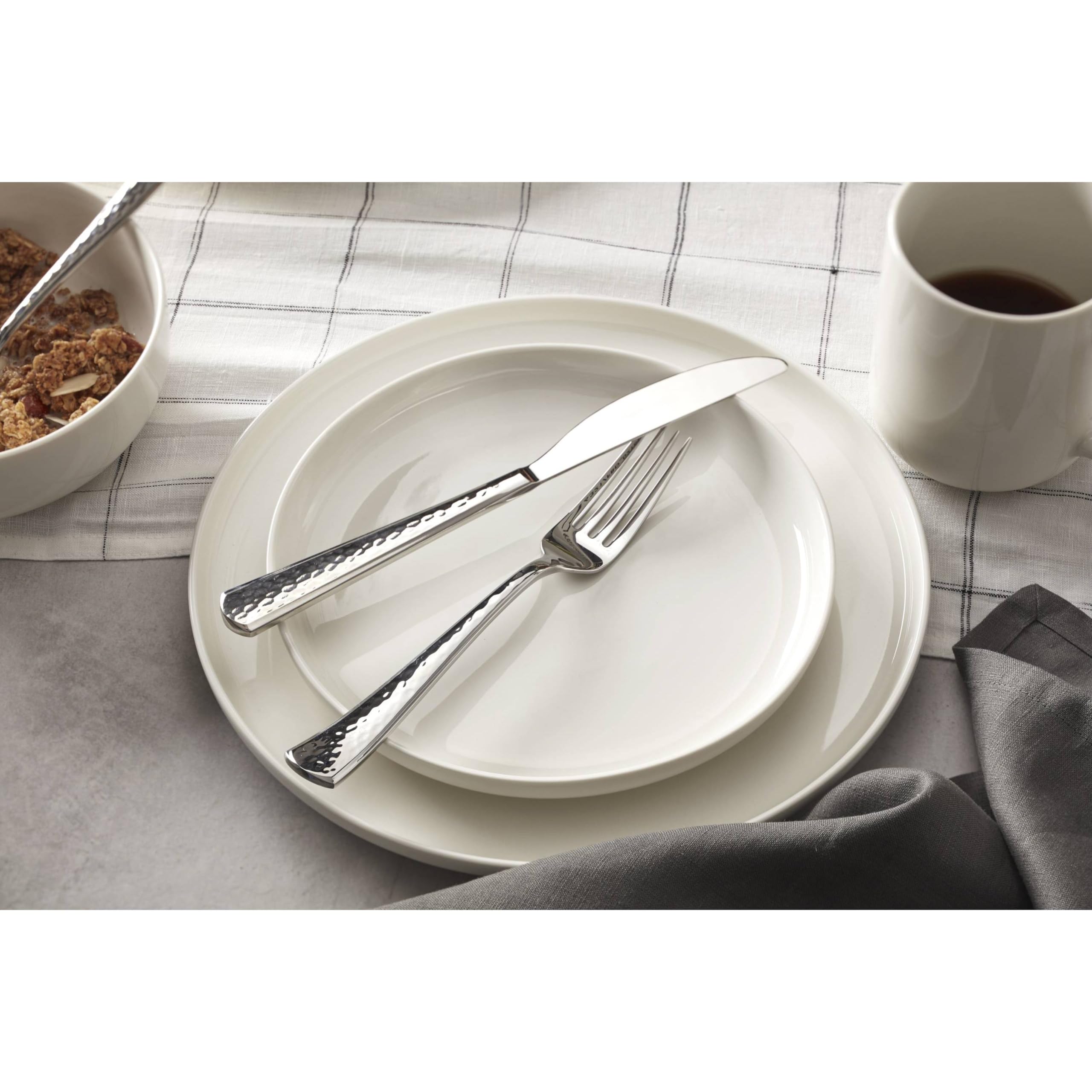 Oneida White 24 Seven Piece Dinnerware Set, 12 Count, Dorm Necessities, Dorm Essentials