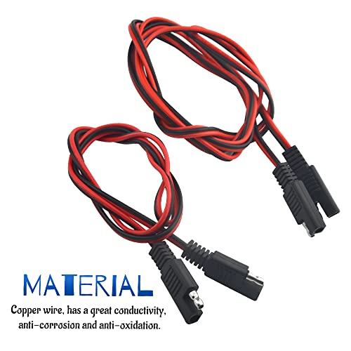 WMYCONGCONG 2 PCS SAE to SAE Quick Disconnect Wire Harness SAE Power Extension Cable Connector 3 Feet and 6 Feet, 18 AWG (3Ft+6Ft)