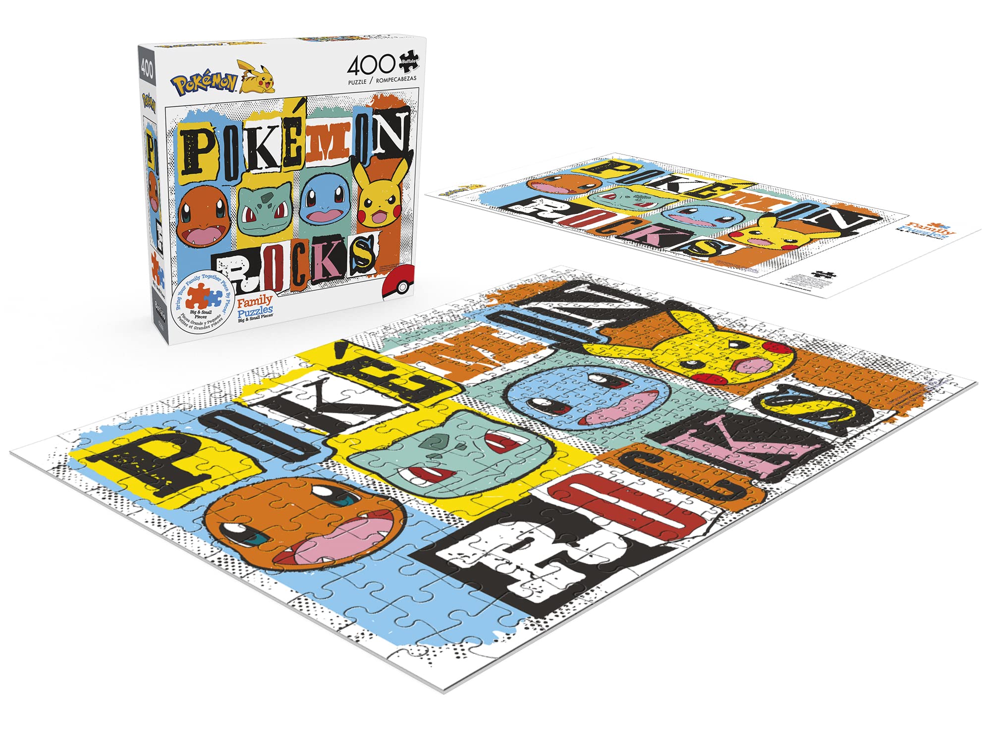 Buffalo Games - Pokémon - Pokemon Rocks - 400 Piece Jigsaw Puzzle for Families Challenging Puzzle Perfect for Game Nights - Finished Puzzle Size is 21.25 x 15.00