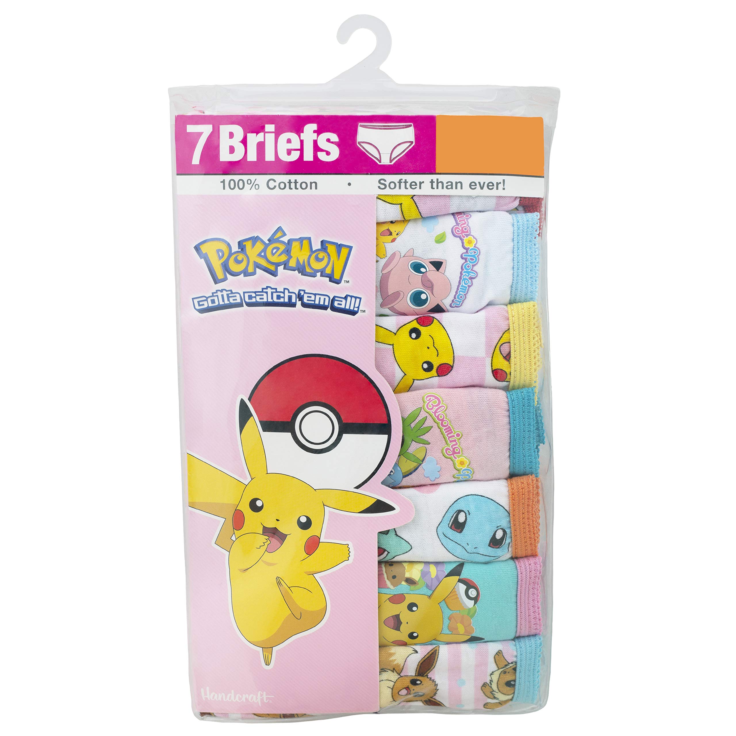 100% Combed Cotton Underwear With Pikachu, Evee, Squirtle, Jigglypuff & more, available in Sizes 4, 6 & 8