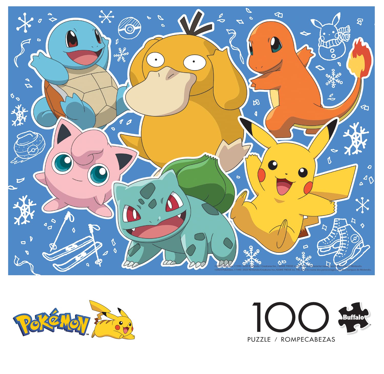 Buffalo Games - Pokemon- Kanto Holiday - 100 Piece Jigsaw Puzzle for Families -Challenging Puzzle Perfect for Game Nights - Finished Size is 15.00 x 11.00